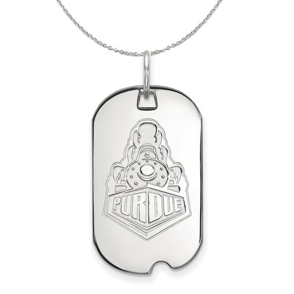 Black Bow Jewelry Co. | Jewelry | Sterling Silver Purdue Logo Dog Tag ...